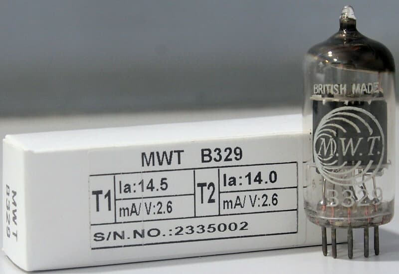 Rare B329 ECC802S 12AU7 NOS Tube MWT black burn Marconi | Reverb UK