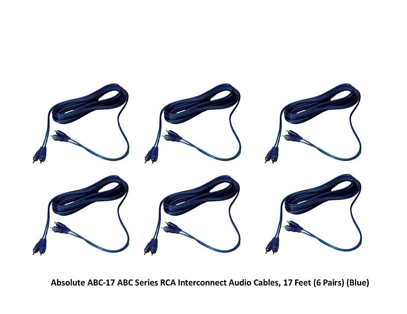 RCA Interconnect Audio Cables 17 Feet 6 Pair (Blue) | Reverb