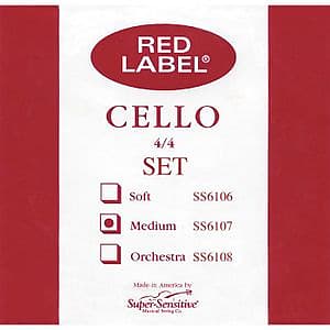 Super-Sensitive Red Label Cello String Set - 4/4 Size | Reverb