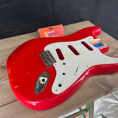 Real Life Relics Strat® Body Aged Fiesta Red Nitro 4 Lb 7 Oz | Reverb