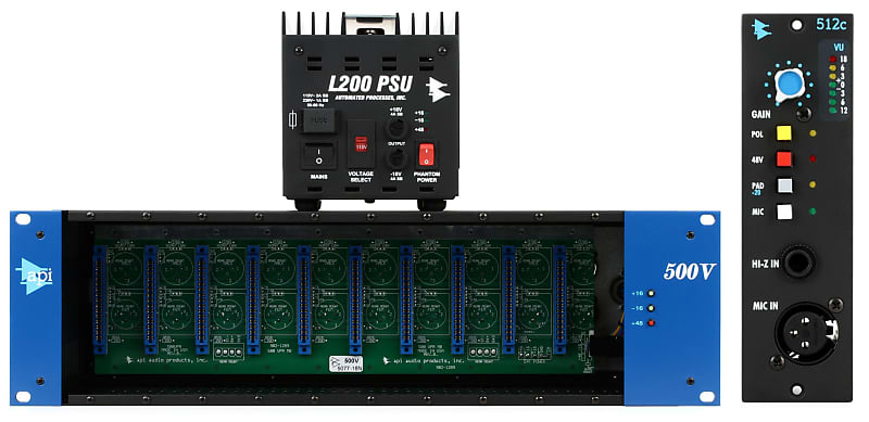 API 500V 10-slot 500 Series Lunchbox Bundle with API 512c 500 | Reverb