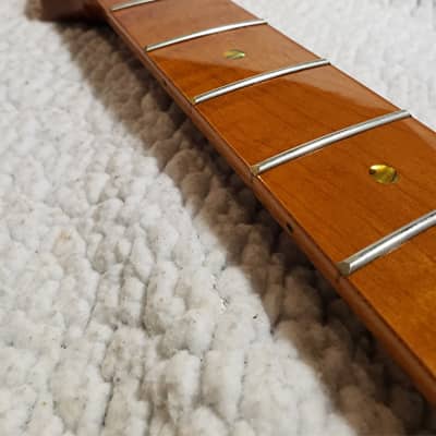 Stunning USA made Roasted,flame maple neck. Made for Strat | Reverb