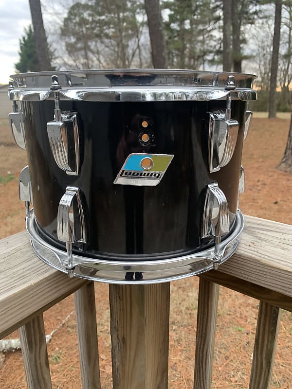 Ludwig Classic 6 ply 1970s Black Cortex 8x12” Tom | Reverb
