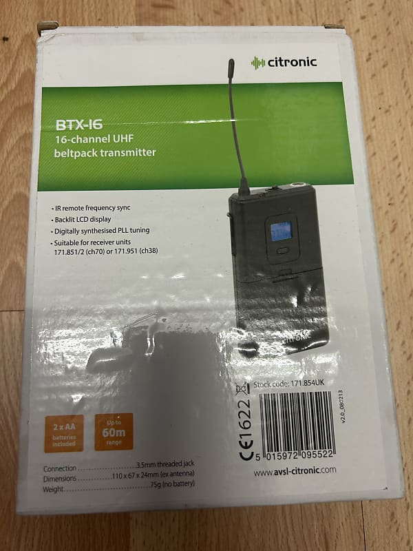 Citronic BTX-16 16 Channel UHF Beltpack Transmitter | Reverb