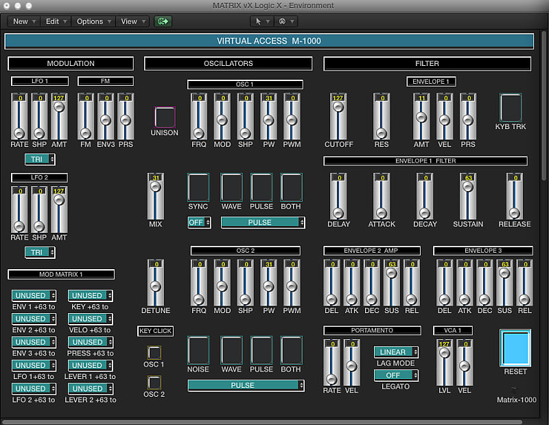 Virtual ACCESS Oberheim Matrix-1000 / 6 / 6R editor / | Reverb