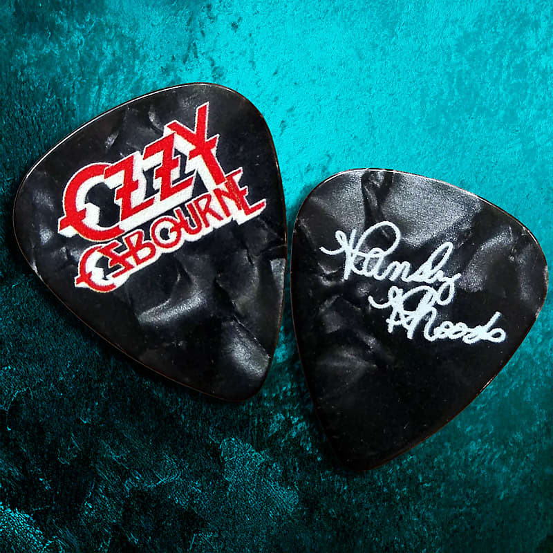 OZZY OSBOURNE RANDY RHOADS SIGNATURE GUITAR PICK SIGNATURE | Reverb