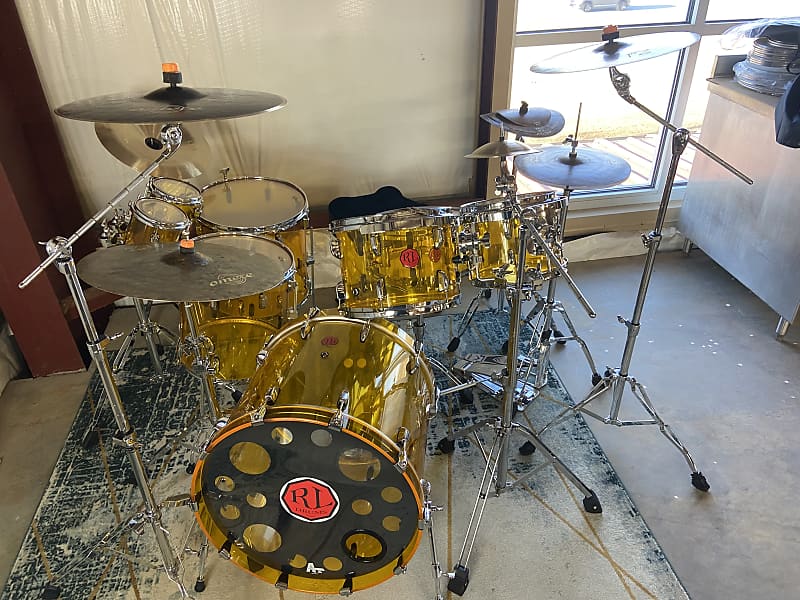 RL Drums complete acrylic drum set 2034 - Amber | Reverb