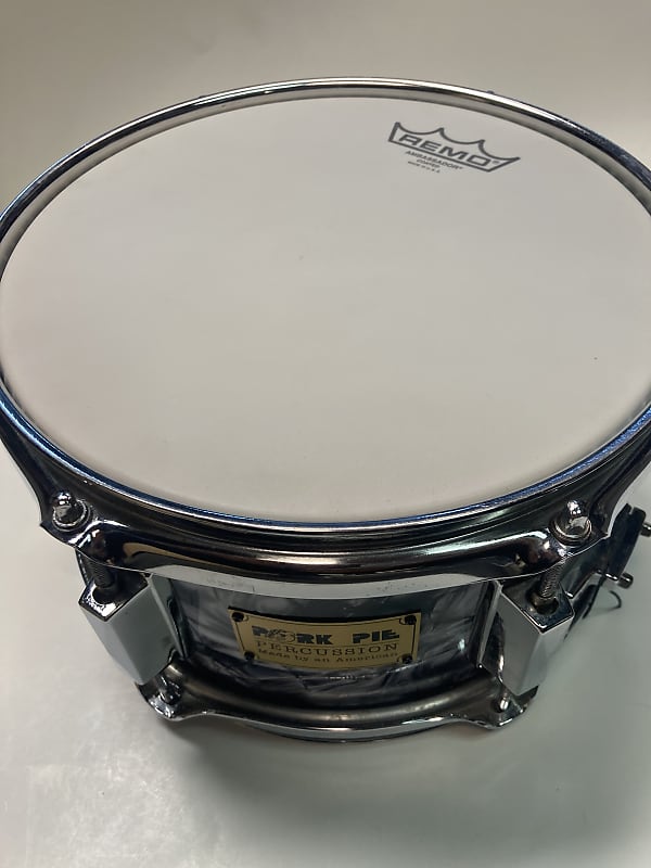Pork Pie Snare 10in Wrapped in Black Pearl 10x6 Popcorn Snare | Reverb