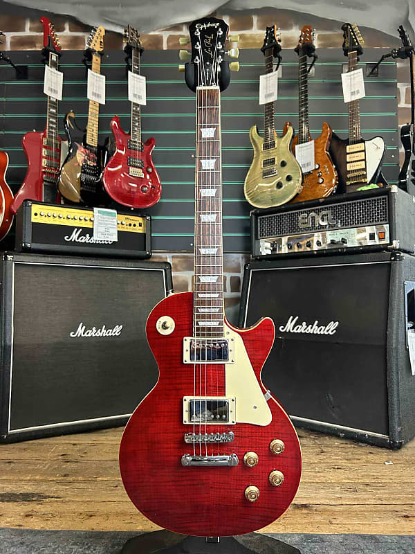 Epiphone Les Paul Limited Edition Flamed Top Trans Red 2001 | Reverb