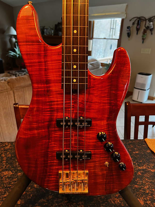 Warmoth Fretless Jazz / Precision Early 90s - Koa Flame / Top | Reverb