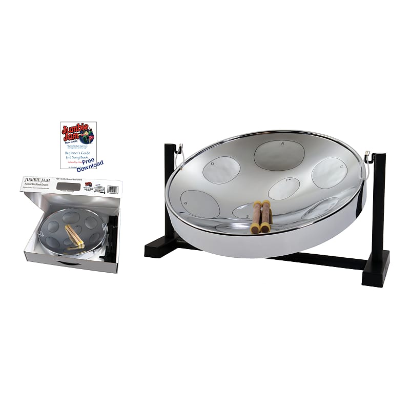 Jumbie Jam Steel Drum Kit – Table Top Stand - Chrome Pan (G) | Reverb