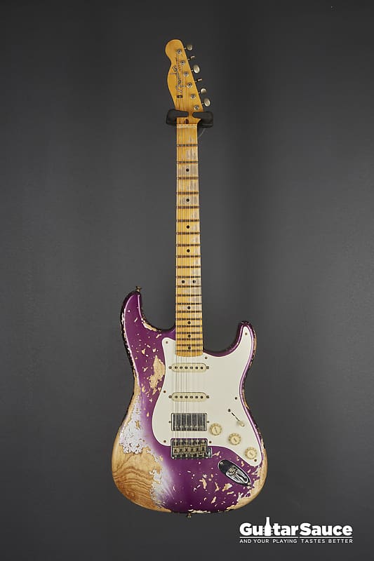 Fender Custom Shop Stratocaster HSS Super Heavy Relic Purple | Reverb