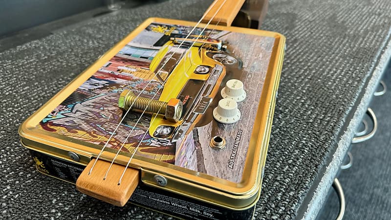 Buzz Box Tin Guitar - Cigar Box Guitar | Reverb Australia