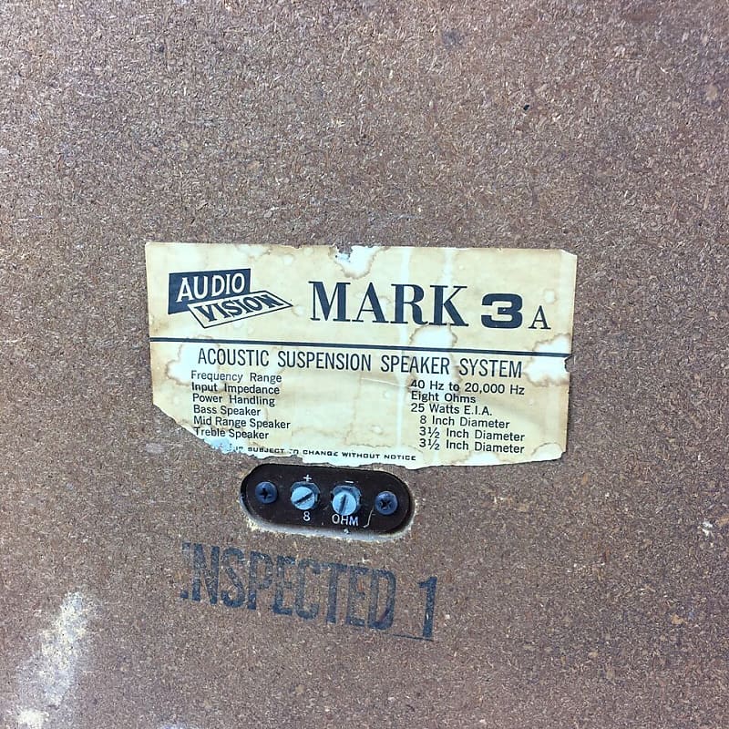 Audio Vision Mark 3A Acoustic Suspension Speakers - Vintage | Reverb