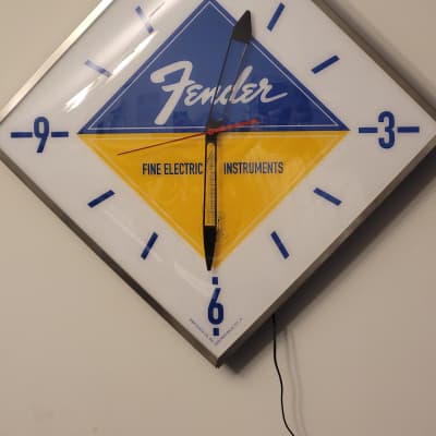1963 Fender Musical Instruments Dealer Style Light-Up Clock | Reverb