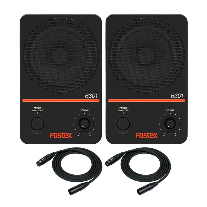 Fostex 6301NE 20W 4-Inch Powered Active Monitor (Pair) Bundle | Reverb