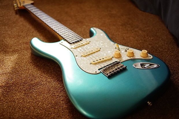 MJT Warmoth Fender Stratocaster Aged Ice Blue Metallic Nitro | Reverb
