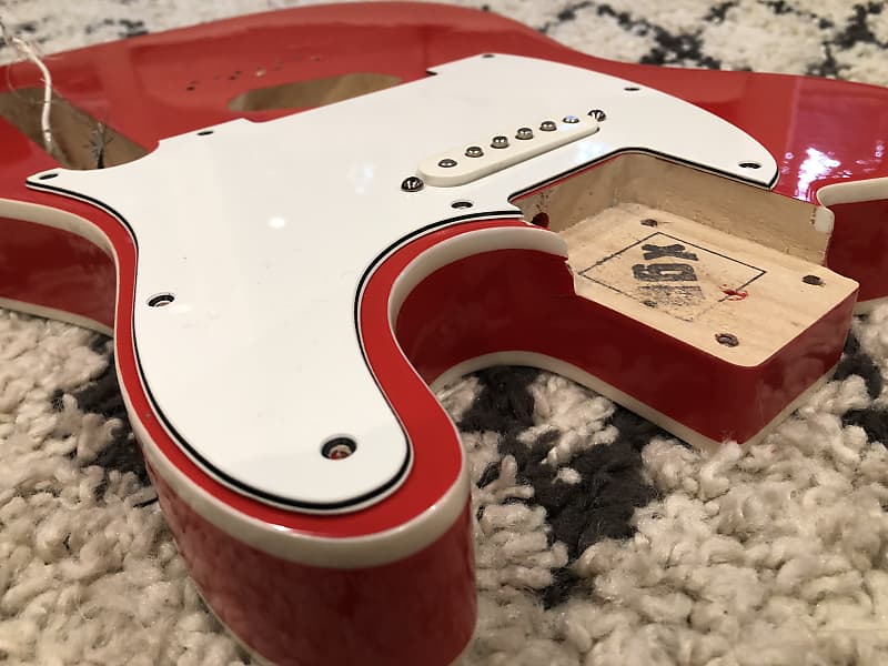 XGP Fiesta red double bound telecaster body semi loaded | Reverb