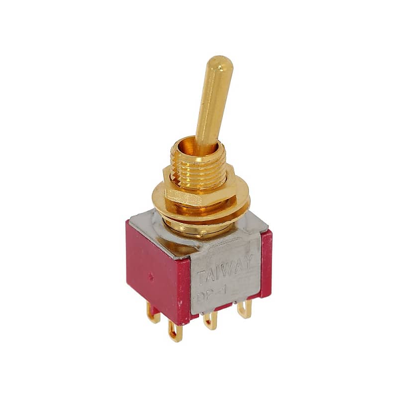 Taiway DPDT On/Off/On Mini Toggle Switch (Gold) | Reverb