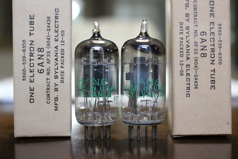 Sylvania 6AN8 - 1959 - Pair - Coated Glass - D Getter - NOS | Reverb