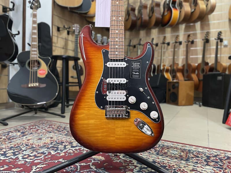 Fender Player Stratocaster HSS Plus Top, Pau Ferro | Reverb
