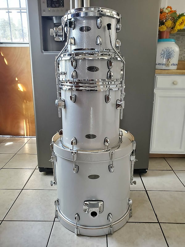 SPL 4pc Bop Complete Drum Set 18/13/13/10 Silver Sparkle New | Reverb