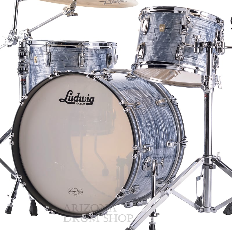 Ludwig Classic Maple FAB Sky Blue Pearl 3-piece Shell Pack | Reverb