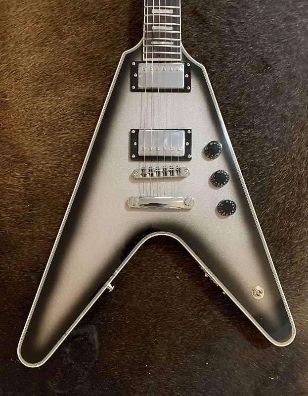 Firefly FFLV Silver and black Flying V | Reverb