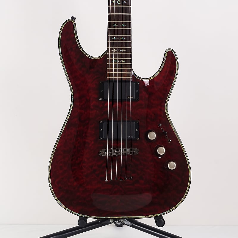 2006 Schecter C-1 Hellraiser Cherry Red Quilt Top with Gig | Reverb