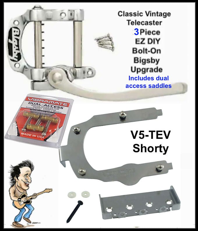 Bigsby B5 & Vibramate V5TEV Shorty w/ Saddles, Fits Vintage | Reverb