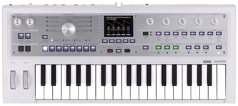Korg microKORG 2 Advanced Synthesizer vocoder White with | Reverb