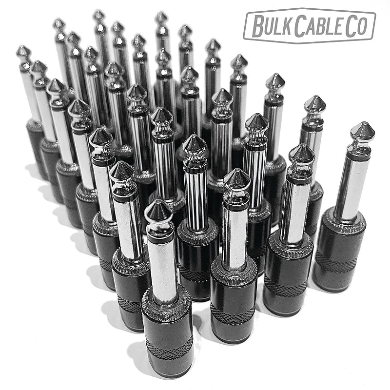 30 Pack - BulkCableCo 1/4" Straight Short Body Connector - | Reverb