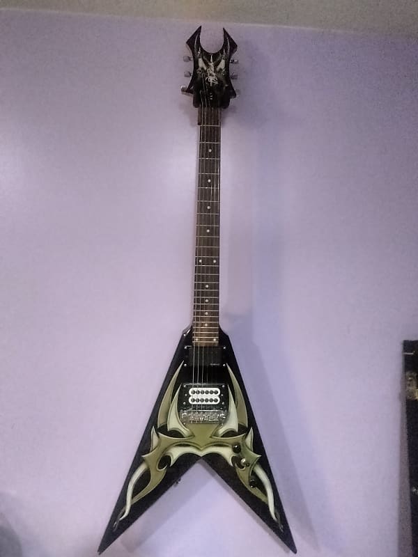 B.C. Rich Kerry King Metal Master Flying V 2001 - Tribal Gold | Reverb
