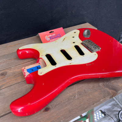 Real Life Relics Strat® Stratocaster® Body Aged Cardinal Red | Reverb