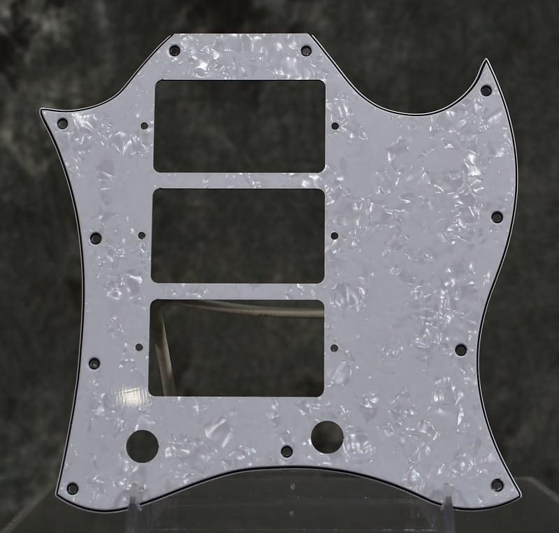 SG Shape Pickguard 3 Humbucker Route in White Pearl w/ FREE | Reverb