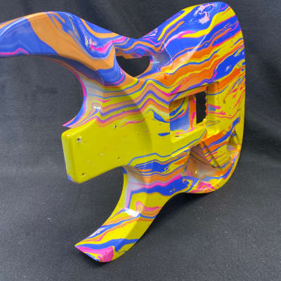 Swirled Alder 6 string Jem style guitar body, HSH, OSNJ - | Reverb
