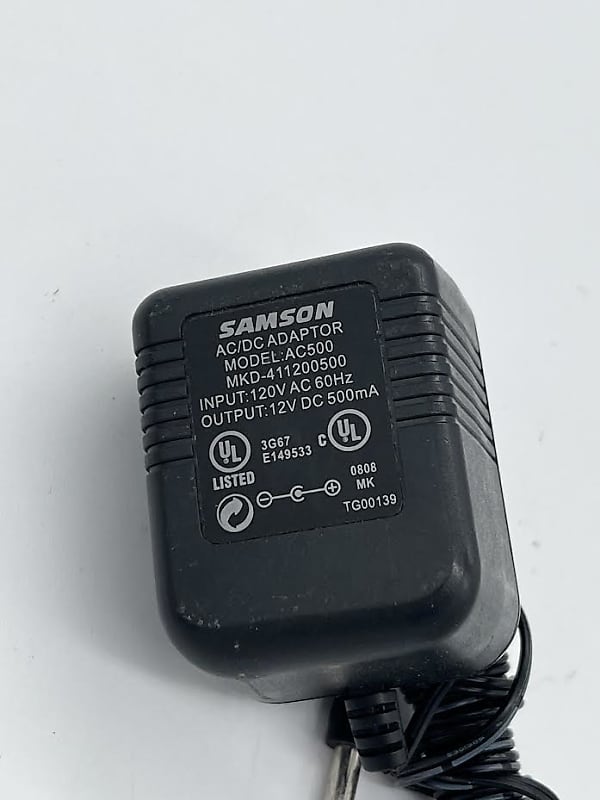 Samson Power Supply AC 500 12VDC 300mA Positive Tip Negative | Reverb