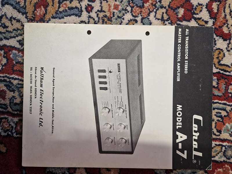 Coral Model A-7 Manual | Reverb