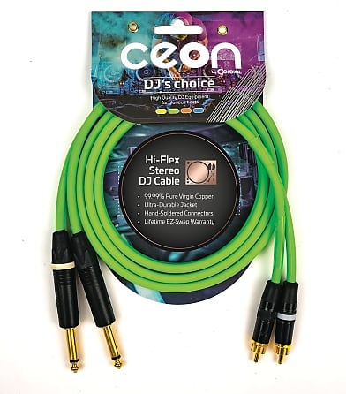 Cordial Cables Premium DJ Dual/Mono (Black Light) Cable Ceon | Reverb