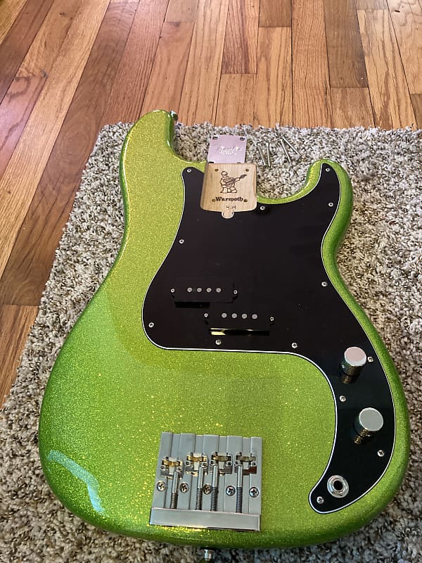 Warmoth P Bass 2019 Goblin Green Flake Loaded Body | Reverb