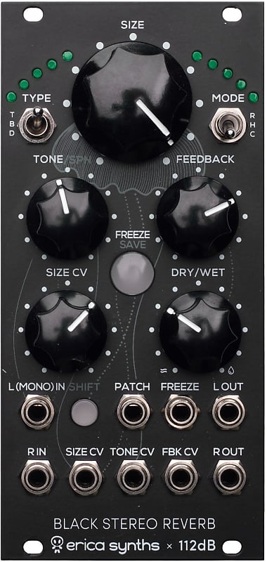 Erica Synths Black Stereo Reverb Eurorack Module | Reverb