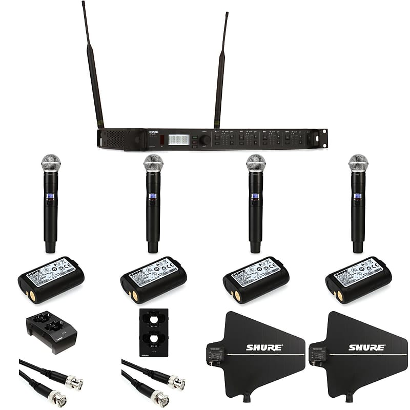 Shure ULXD4Q 4-Channel Handheld Wireless Bundle - G50 Band | Reverb