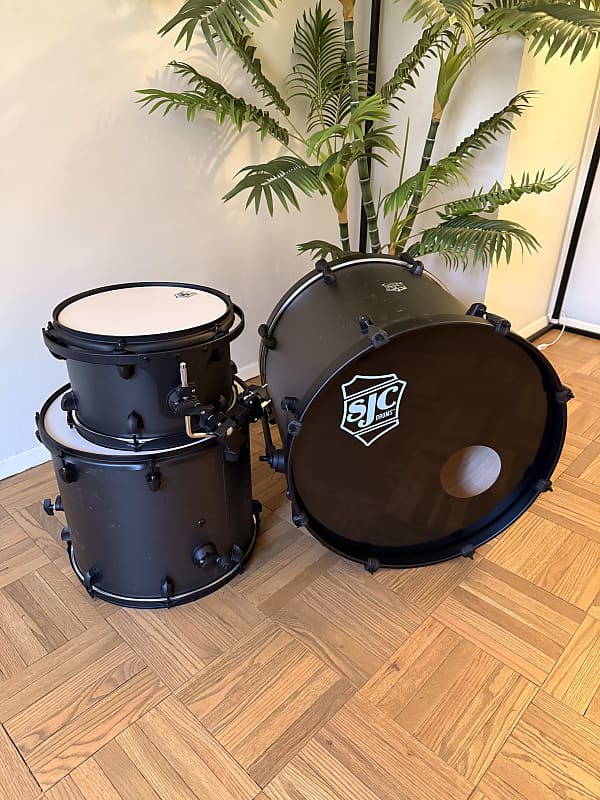 SJC Custom Drums Pathfinder Series 3-Piece Shell Pack - Black | Reverb