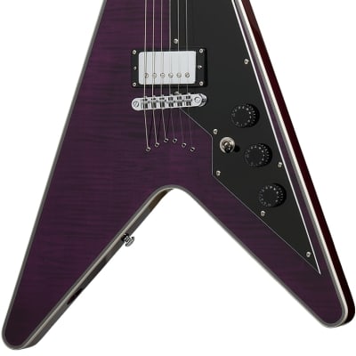 Schecter Custom Flying V Electric Guitar Purple Flamed NICE | Reverb