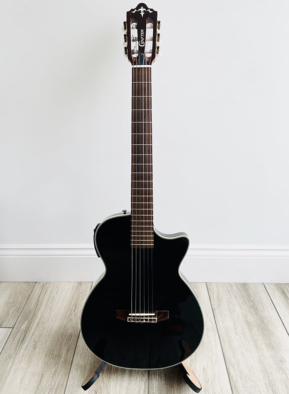 Crafter CT125C/BK Classical Nylon String Electro-Acoustic | Reverb