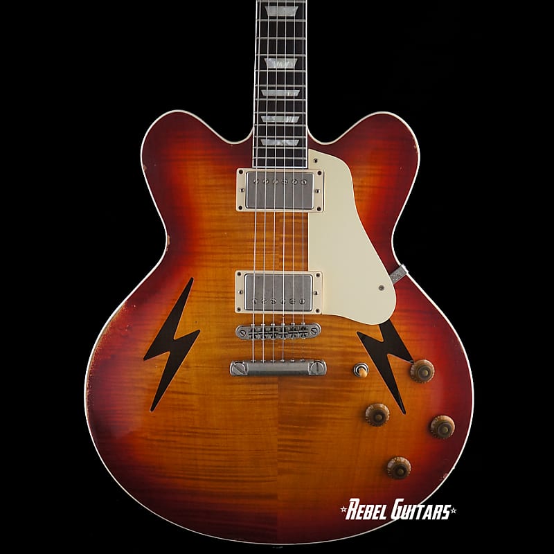 Rock N’ Roll Relics Guitar Lightning in Cherry Burst with 4A | Reverb
