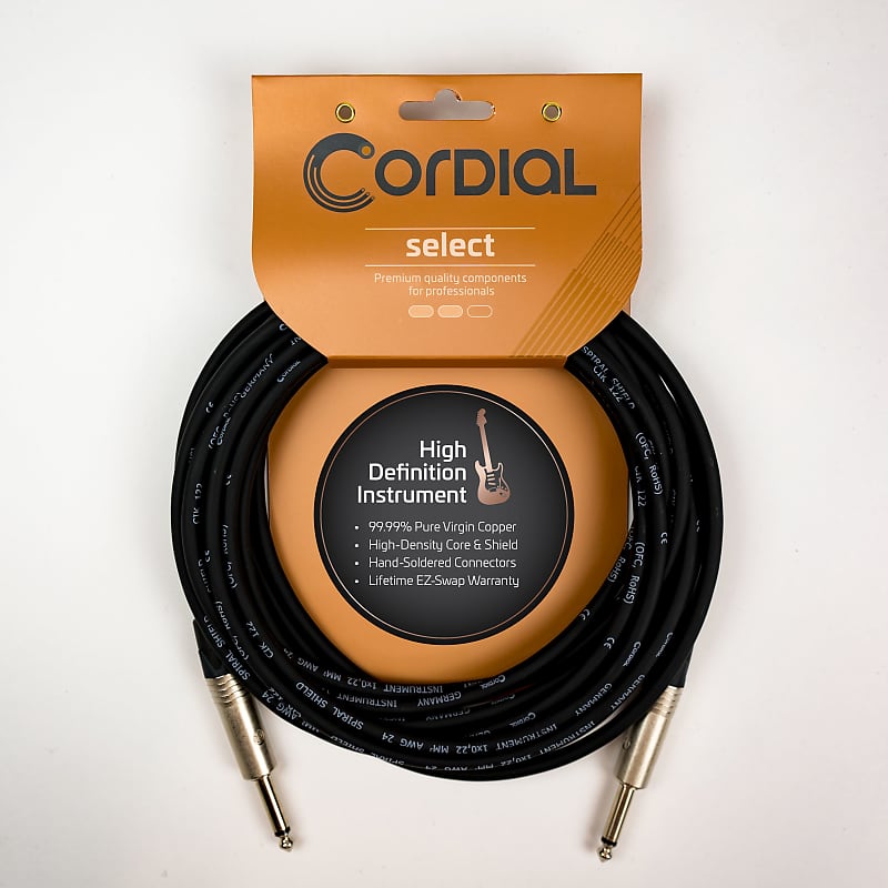 LIQUIDATION! Cordial SELECT Premium Instrument Cable; 1/4" TS | Reverb