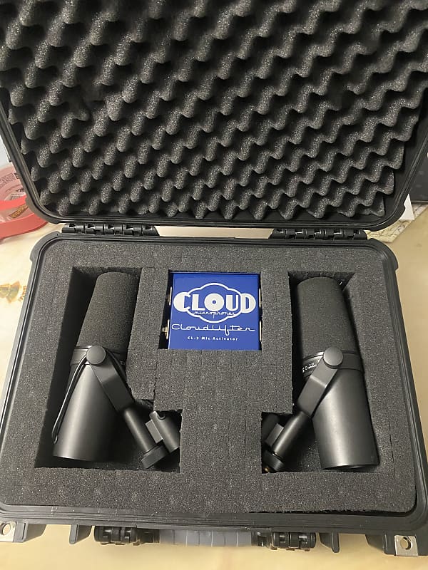 2- Shure SM7B and 1- Cloudlifter CL-2 In Pelican Style Case | Reverb