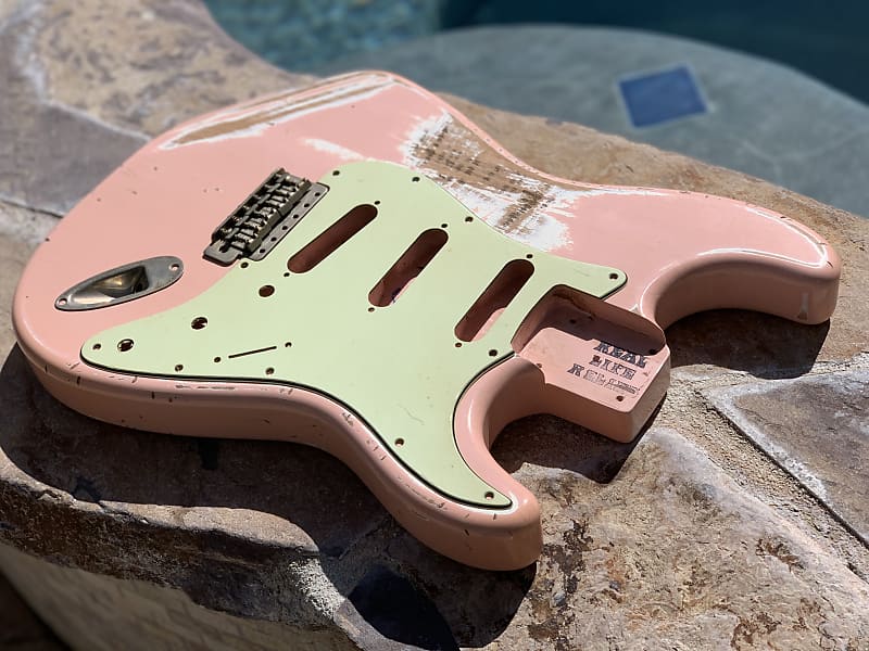 Real Life Relics Strat Stratocaster Body Aged Shell Pink | Reverb