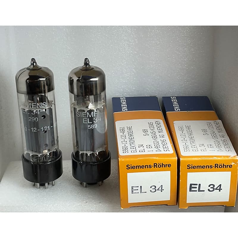 Siemens Tubes EL34 6CA7 matched NOS pair 3 mica | Reverb España